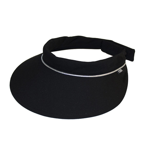 Velcro Visor || Black w Silver Piping – Twisty Visors